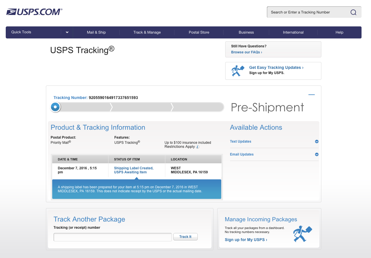 Shipping Tracking Numbers Shipping Tracking Numbers